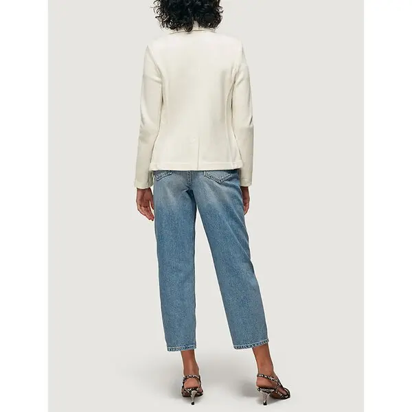 Whistles Single-breasted Cotton-jersey Jacket - Cream