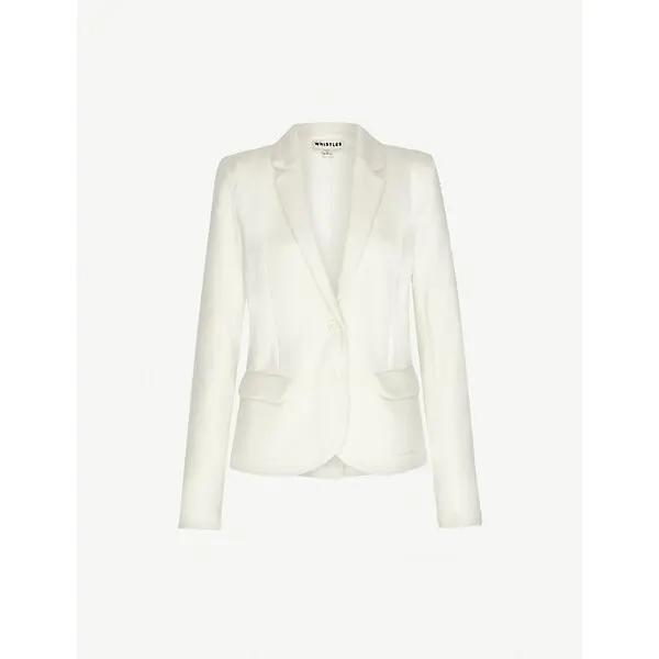 Whistles Single-breasted Cotton-jersey Jacket - Cream