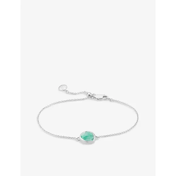 Monica Vinader Siren Fine Chain Amazonite Bracelet - Silver