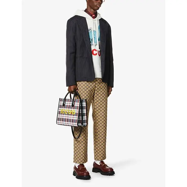 Gucci Iccug Canvas And Leather Tote Bag