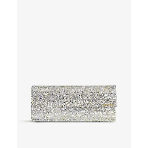 JIMMY CHOO Sweetie Glitter Acrylic Clutch - Champagne