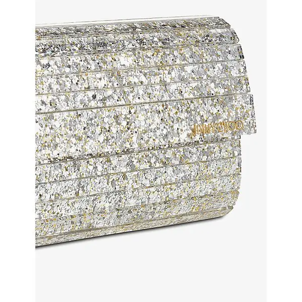 JIMMY CHOO Sweetie Glitter Acrylic Clutch - Champagne