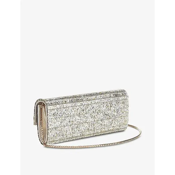 JIMMY CHOO Sweetie Glitter Acrylic Clutch - Champagne