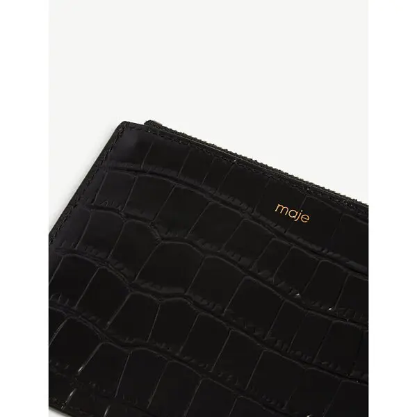 Maje Suzon Croc-embossed Leather Card Case - Selfridges Says