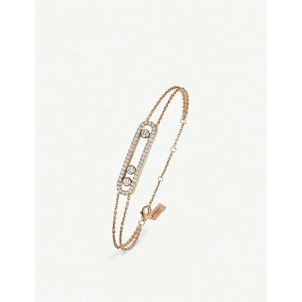 Messika Move 18ct Rose Gold And Diamond Bracelet - Pink Gold