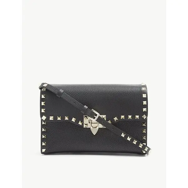 Valentino Garavani Rockstud Leather Satchel - Black
