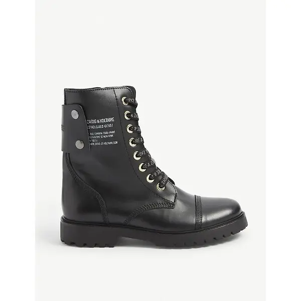 Zadig&Voltaire Joe Logo-lace Leather Ankle Boots