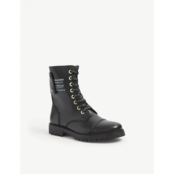 Zadig&Voltaire Joe Logo-lace Leather Ankle Boots