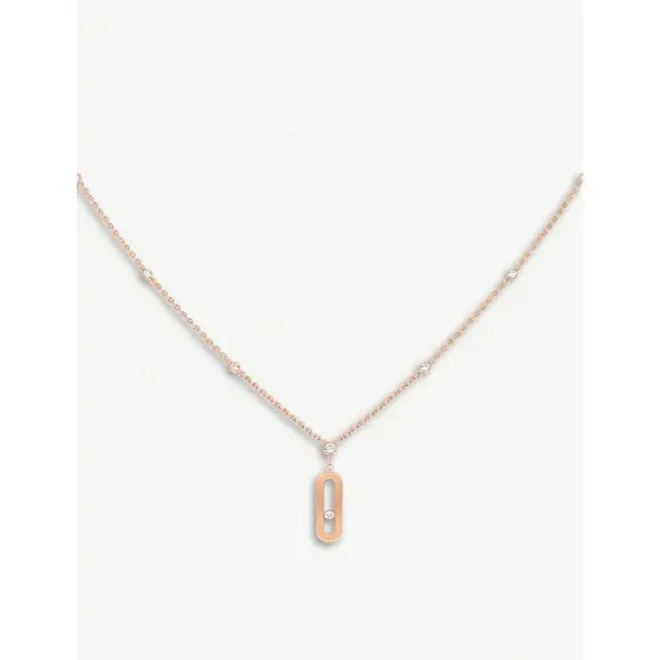 Messika Move Uno Diamond And 18ct Rose Gold Necklace - Pink Gold