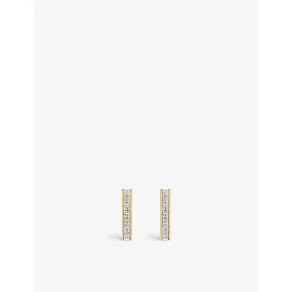 Monica Vinader Signature Skinny Recycled Diamond Stud Earrings - Gold
