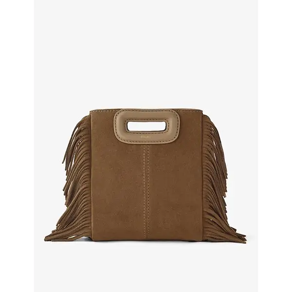 Maje Mini M Tassel-trimmed Suede Shoulder Bag