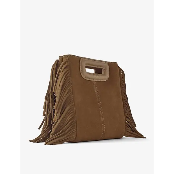 Maje Mini M Tassel-trimmed Suede Shoulder Bag