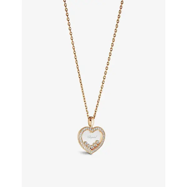 Chopard Happy Diamonds And Diamond Necklace - Rose Gold