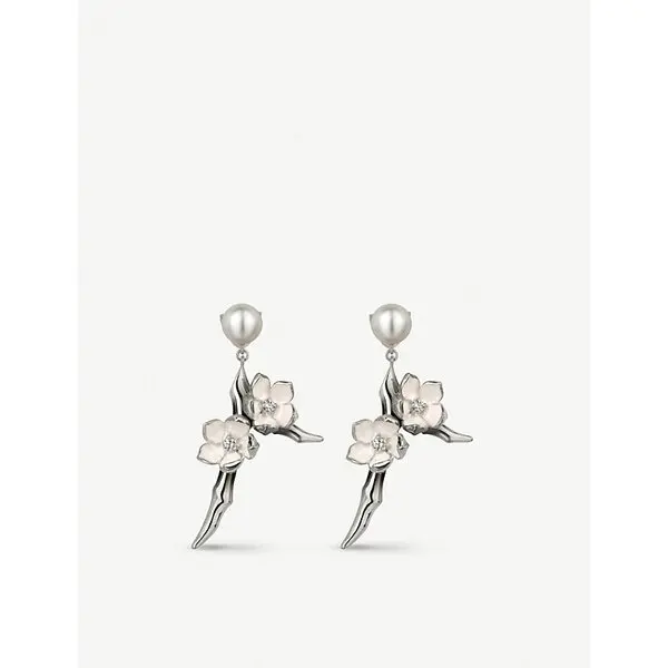 SHAUN LEANE Cherry Blossom Diamond And Pearl Earrings - One-color