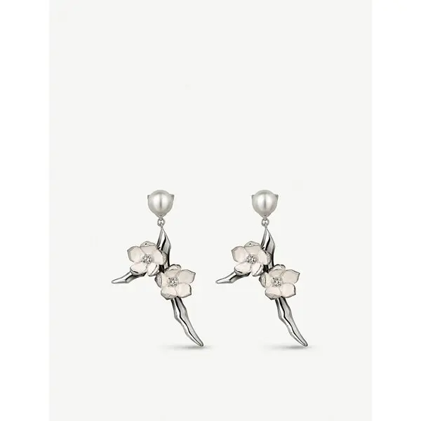 SHAUN LEANE Cherry Blossom Diamond And Pearl Earrings - One-color