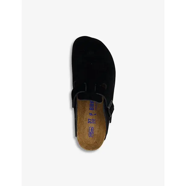 BIRKENSTOCK Boston Buckle-embellished Suede Sandals - Black