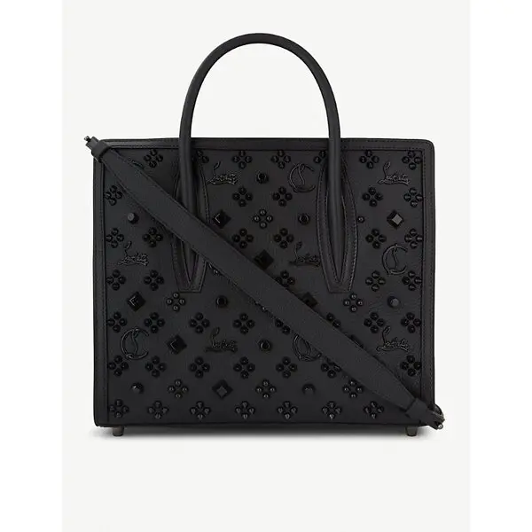 CHRISTIAN LOUBOUTIN Paloma S Medium Loubinthesky Leather Tote Bag - Black/ultra