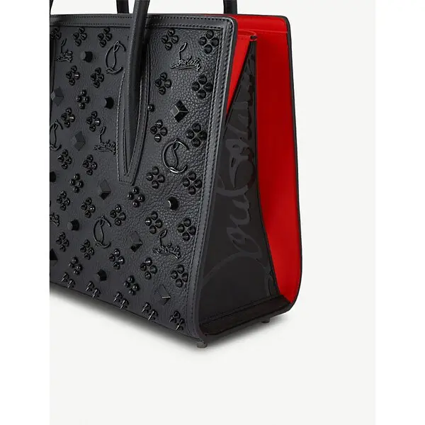 CHRISTIAN LOUBOUTIN Paloma S Medium Loubinthesky Leather Tote Bag - Black/ultra
