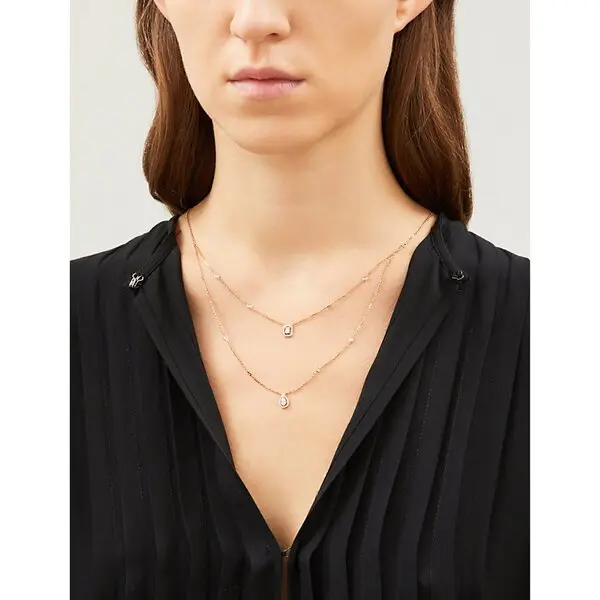 Messika My Twin Rose Gold And Diamond Necklace - Pink