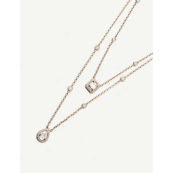 Messika My Twin Rose Gold And Diamond Necklace - Pink