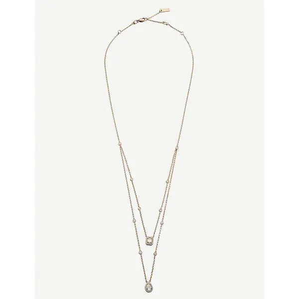Messika My Twin Rose Gold And Diamond Necklace - Pink