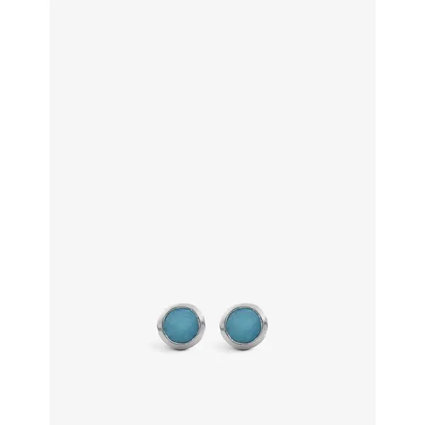 Monica Vinader Siren Mini Gem 18ct Sterling-silver And Stud Earrings - Turquoise