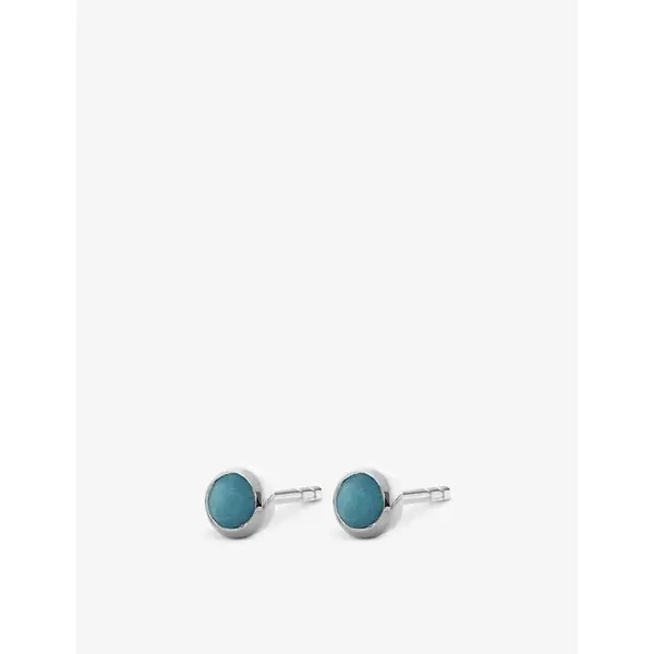 Monica Vinader Siren Mini Gem 18ct Sterling-silver And Stud Earrings - Turquoise