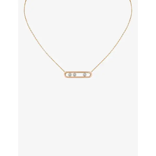 Messika Move 18ct Rose Gold And Diamond Necklace - Pink Gold