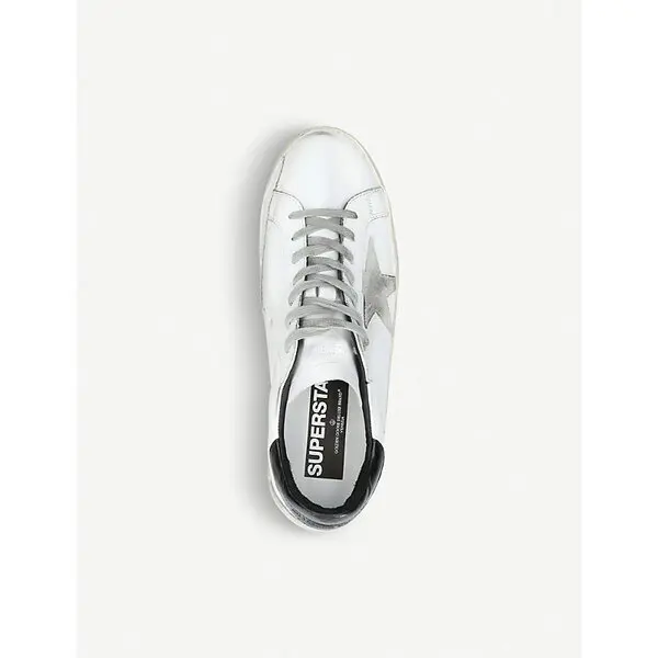 GOLDEN GOOSE Superstar Distressed Leather Trainers - White/blk