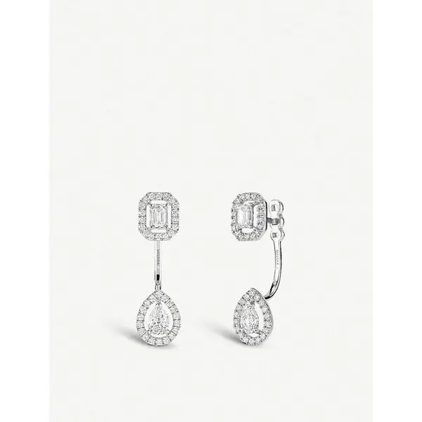 Messika My Twin Toi & Moi 18k Gold And Diamond Earrings - White