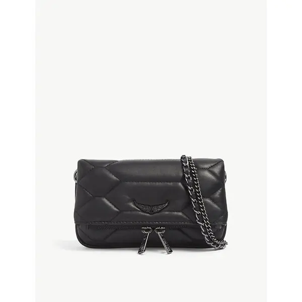 Zadig&Voltaire Rock Nano Leather Crossbody Bag - Noir