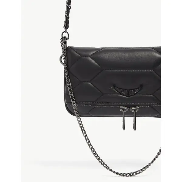 Zadig&Voltaire Rock Nano Leather Crossbody Bag - Noir
