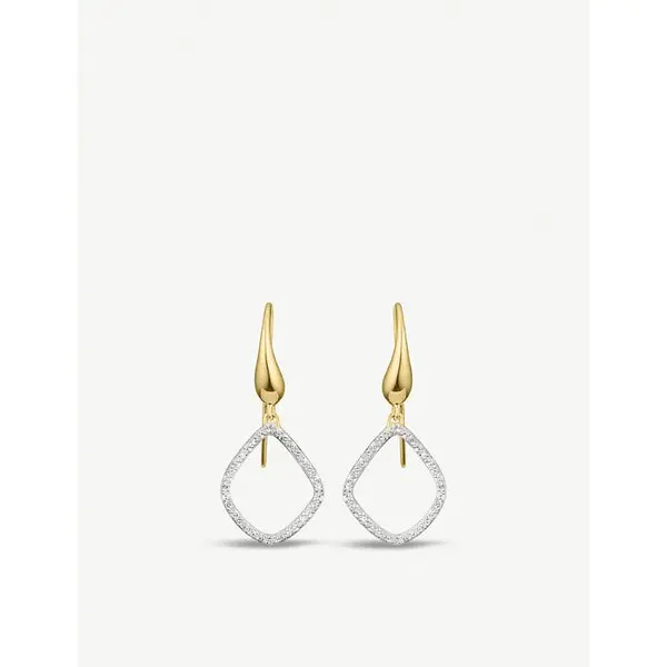 Monica Vinader Riva Kite Diamond Vermeil Earrings - Silver