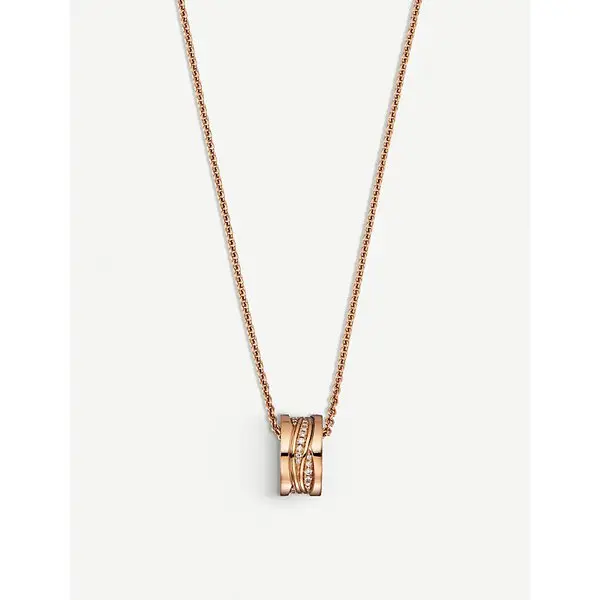 BVLGARI B.zero1 18ct Rose Gold Diamond Pendant Necklace - One-color