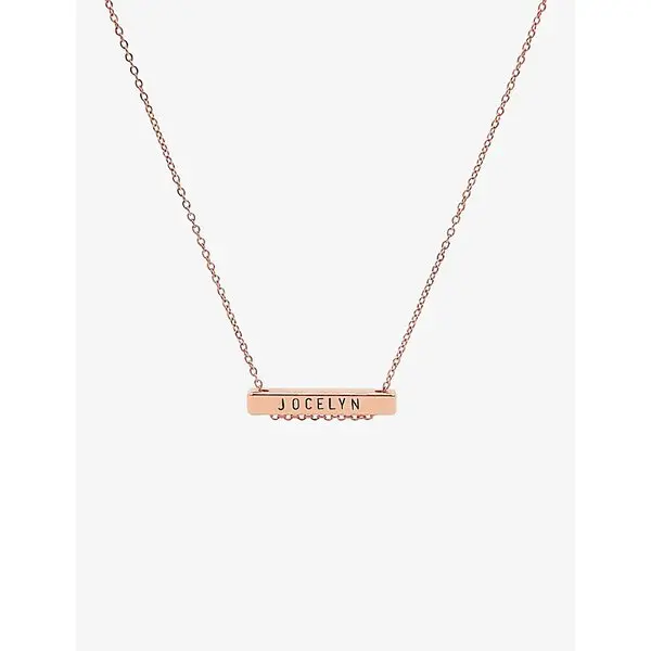 LITTLESMITH Personalised Rose -plated Bar Necklace - Gold