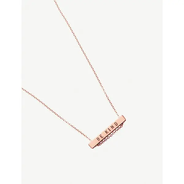 LITTLESMITH Personalised Rose -plated Bar Necklace