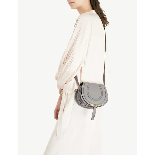Chloé Marcie Leather Cross-body Bag - Cashmere Grey