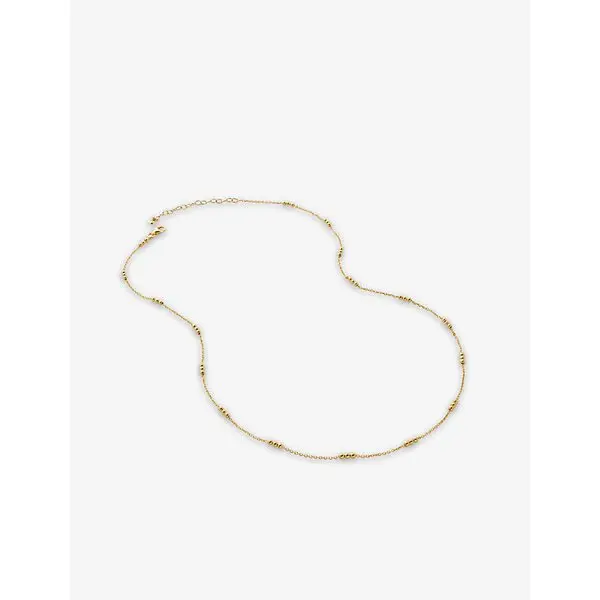 Monica Vinader Triple-beaded 18ct -plated Vermeil Sterling-silver Choker Necklace - Gold