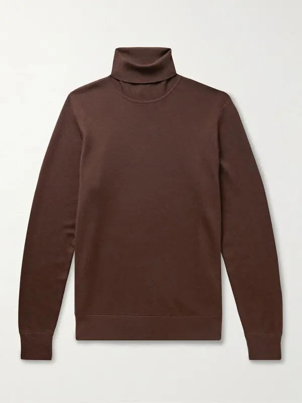 Loro Piana Dolcevita Slim-fit Sweater - Brown