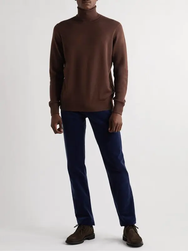 Loro Piana Dolcevita Slim-fit Sweater - Brown