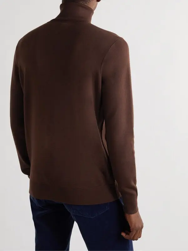 Loro Piana Dolcevita Slim-fit Sweater - Brown