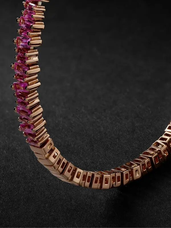 SUZANNE KALAN 18-karat Rose Gold Sapphire Cuff
