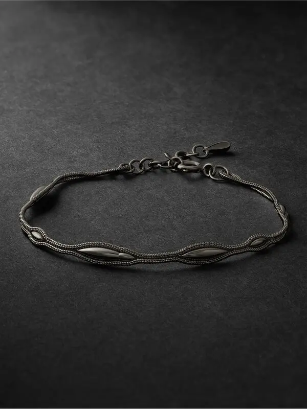Fernando Jorge Fluid Rhodium-plated Bracelet - Black