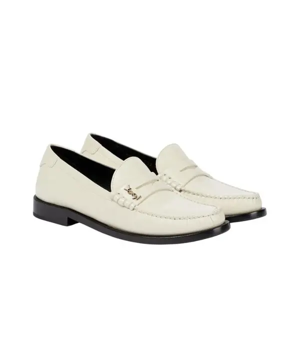 Saint Laurent Le Loafer Leather Loafers White Editorialist