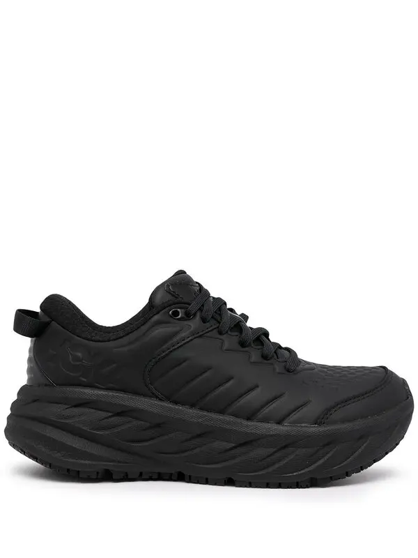 HOKA® Logo-embossed Chunky Leather Sneakers