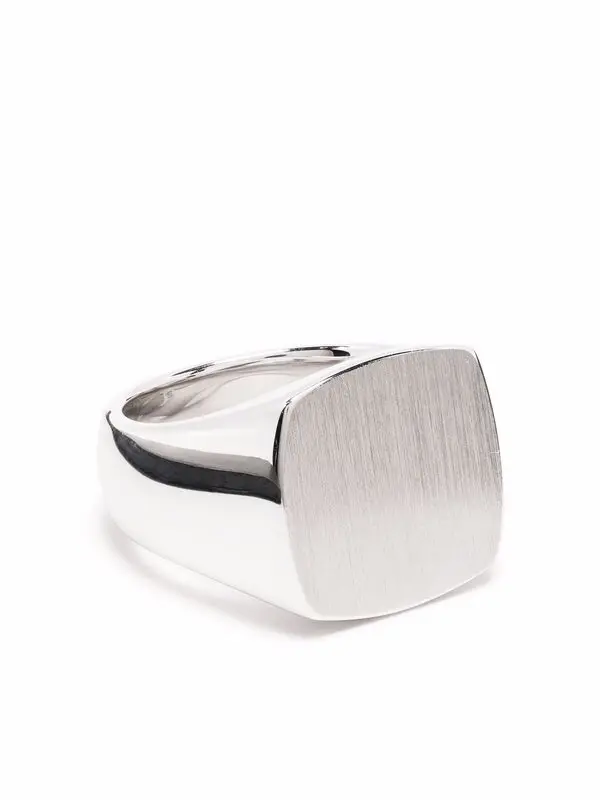Tom Wood Cushion Satin Square Ring - Silver