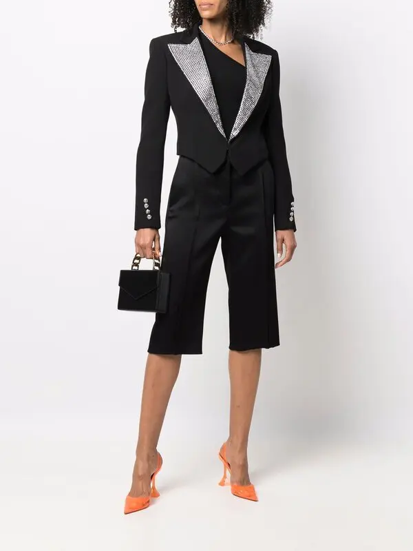 Philipp Plein Crystal-embellished Cropped Blazer