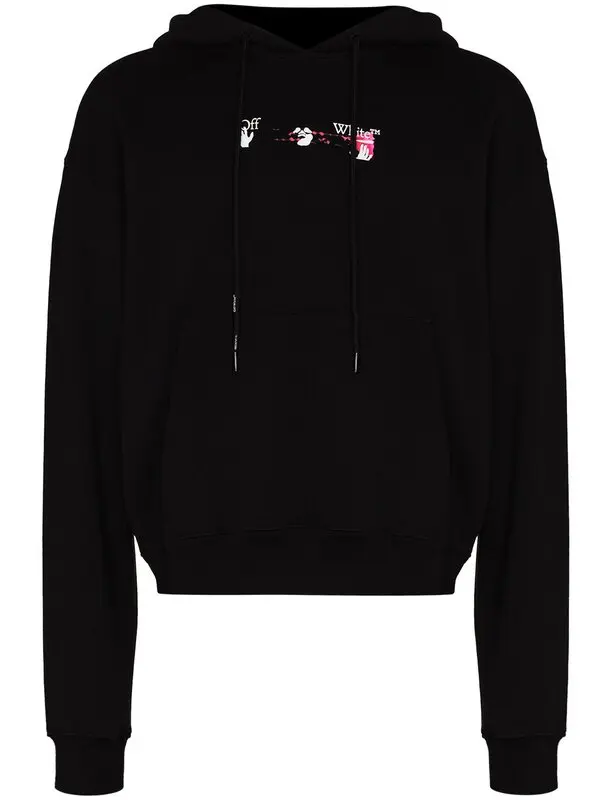 Off-White Acrylic Arrow Drawstring Hoodie