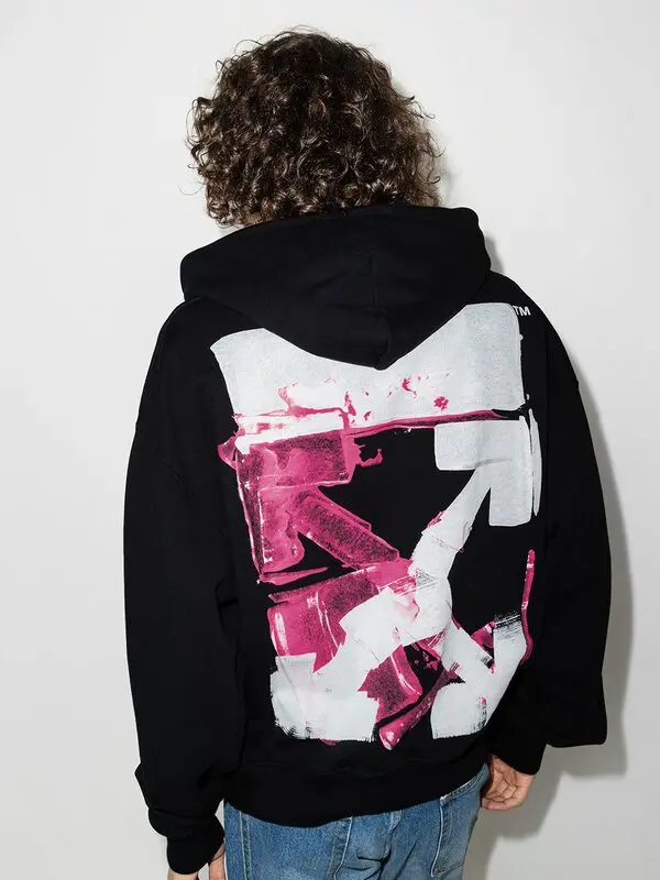 Off-White Acrylic Arrow Drawstring Hoodie