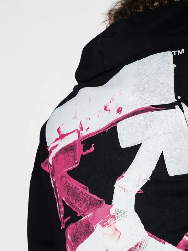 Off-White Acrylic Arrow Drawstring Hoodie